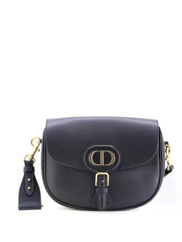 Dior Bobby Flap Bag Leather Large Crossbody Bag - Black