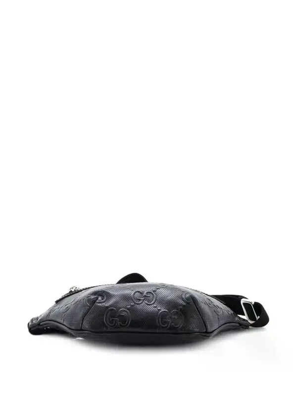 Gucci Gg Embossed Perforated Leather Small Belt Bag - Black