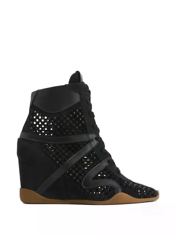 GIUSEPPE ZANOTTI Suede Perforated Wedge Sneakers