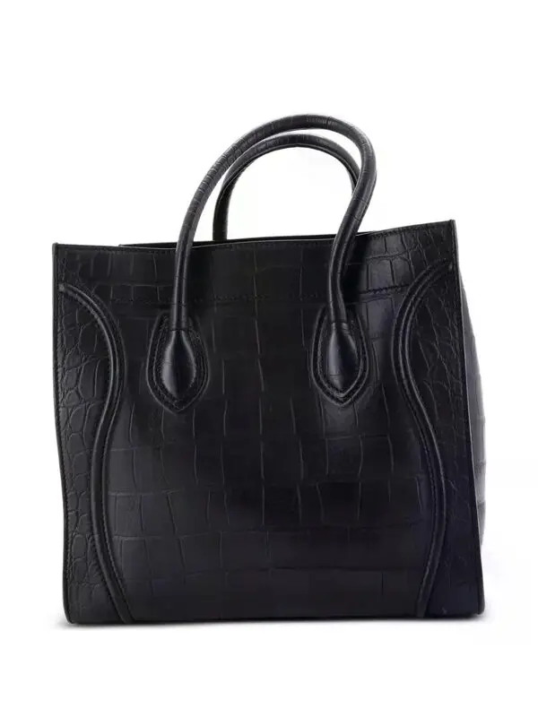 Celine Phantom Croc Effect Medium Tote Bag - Black