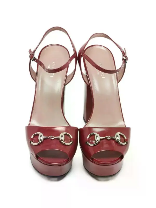Gucci Horsebit Platform Ankle Strap Sandals
