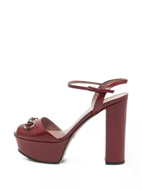 Gucci Horsebit Platform Ankle Strap Sandals