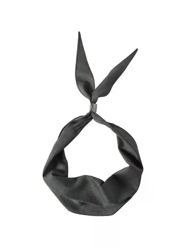 Brunello Cucinelli Virgin Wool Organza Necktie With Monili - Grey