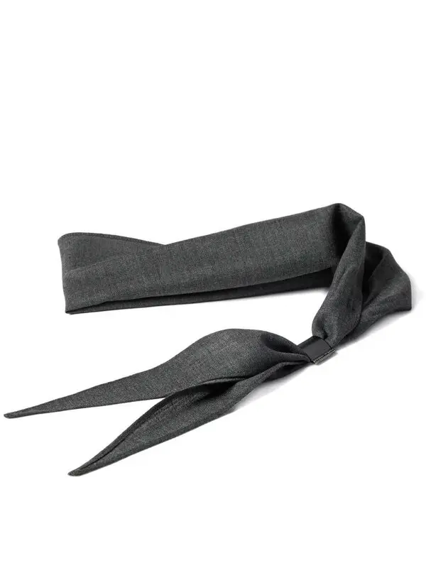 Brunello Cucinelli Virgin Wool Organza Necktie With Monili