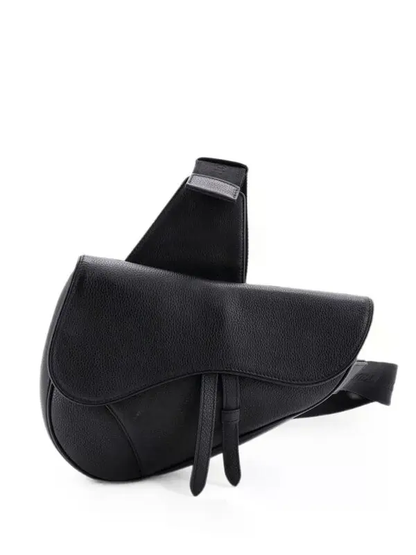 Dior Saddle Leather Crossbody Bag - Black