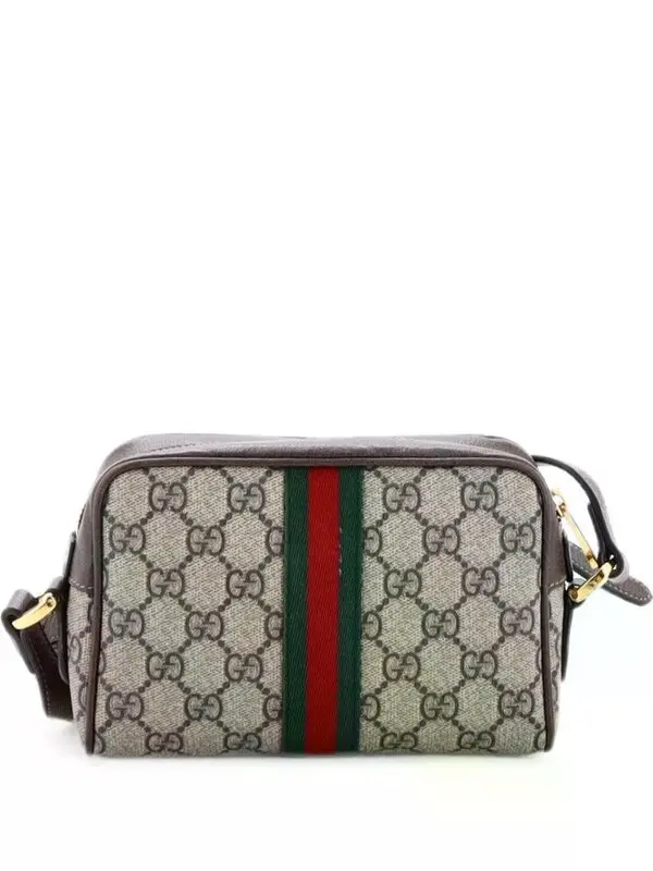 Gucci Ophidia Shoulder Bag Gg Coated Canvas Mini Crossbody Bag - Brown