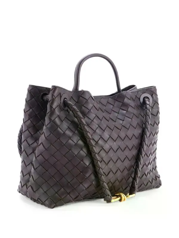 Bottega Veneta Andiamo Top Handle Bag Intrecciato Nappa Medium Satchel - Brown