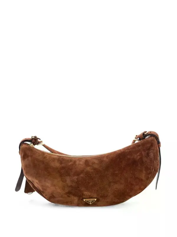 Prada Suede Demi-lune Shoulder Bag