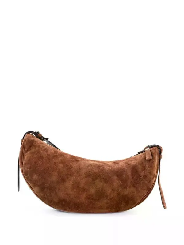 Prada Suede Demi-lune Shoulder Bag - Brown
