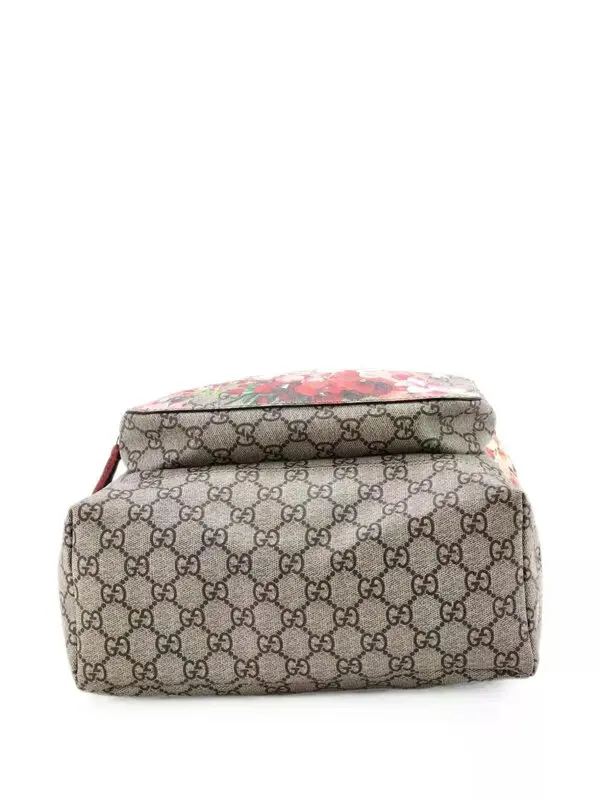 Gucci Blooms Print Gg Coated Canvas Medium Backpack - Brown