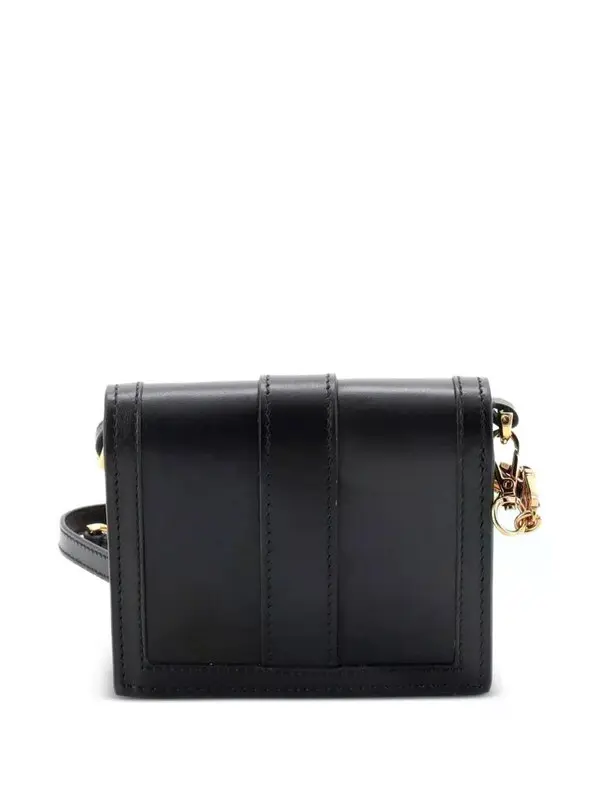 Versace Greca Goddess Leather Wallet On Chain Mini Crossbody Bag - Black