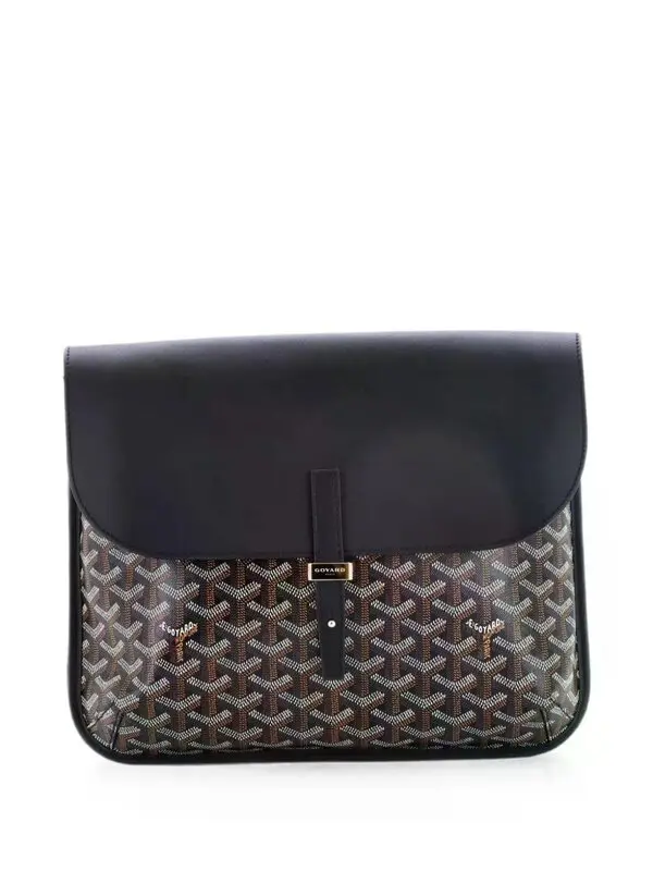 Goyard Coursier Messenger Bag In Coated Canvas And Leather - Black