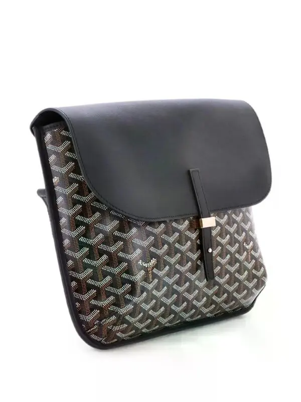 Goyard Coursier Messenger Bag In Coated Canvas And Leather - Black