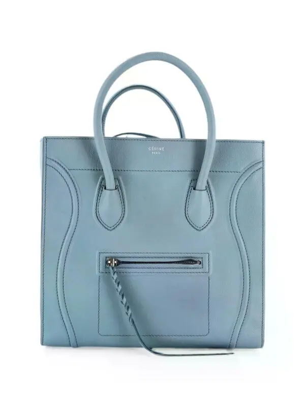 Celine Phantom Bag Grainy Leather Medium Tote Bag - Blue