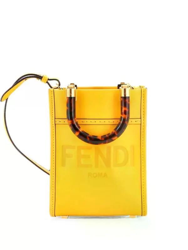 Fendi Sunshine Shopper Tote Mini Crossbody Bag - Yellow