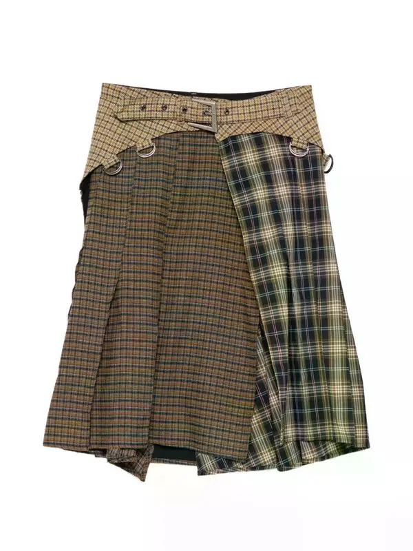 Andersson Bell Check Combo Belted Skirt