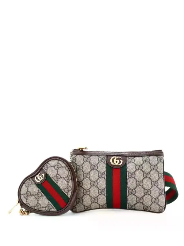 Gucci Ophidia Heart Utility Double Gg Coated Canvas Belt Bag - Brown