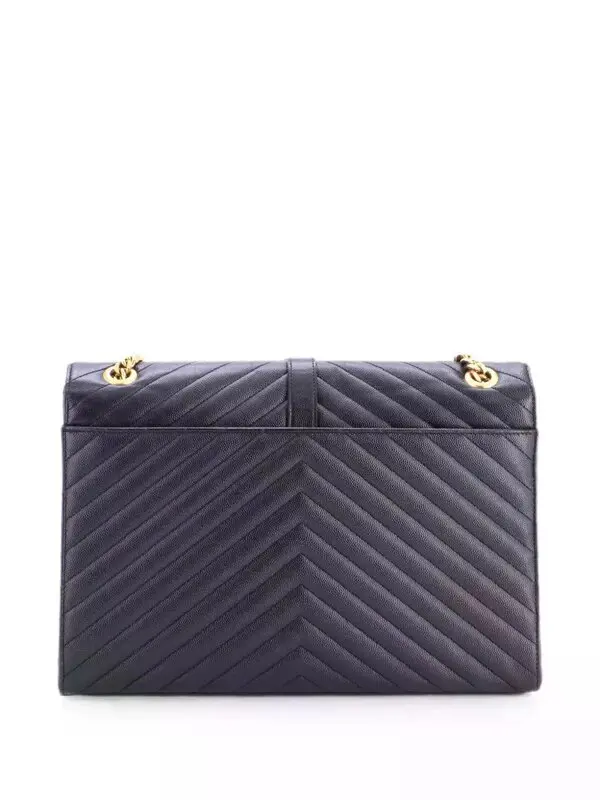 Saint Laurent Matelassé Chevron Leather Shoulder Bag - Black
