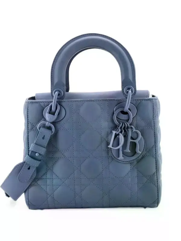Dior Lady Bag Cannage Quilt Calfskin Shoulder Bag - Blue