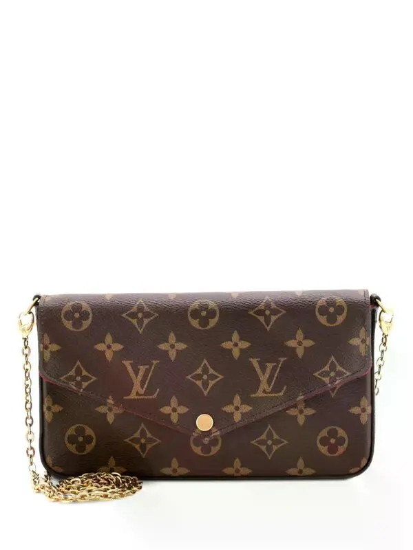 LOUIS VUITTON Felicie Pochette Monogram Canvas Crossbody Bag - Brown