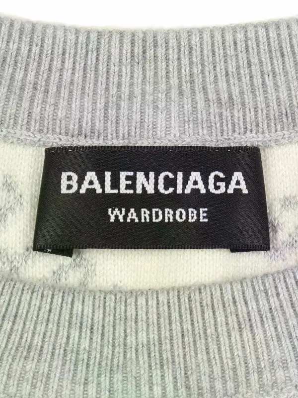 Balenciaga All-over Logo Knit Sweater