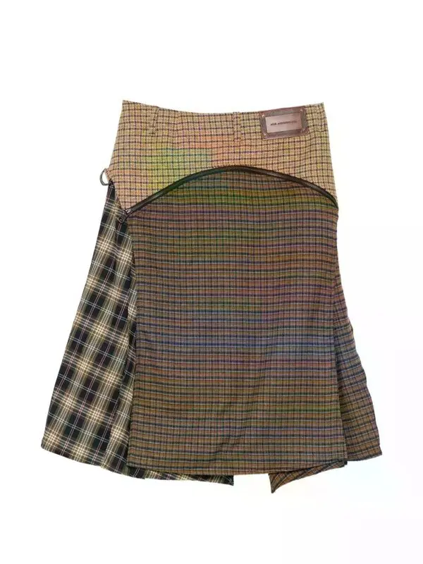 Andersson Bell Check Combo Belted Skirt