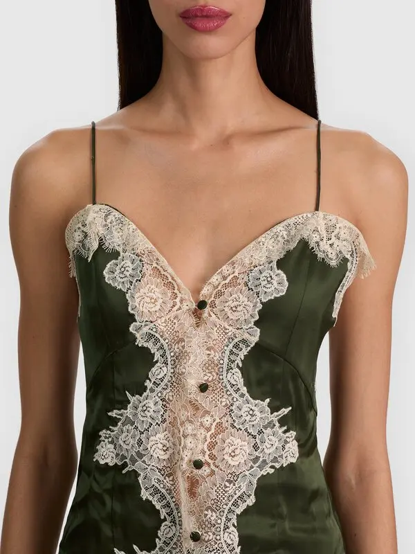 Alice + Olivia Julietta Lace Slip Top
