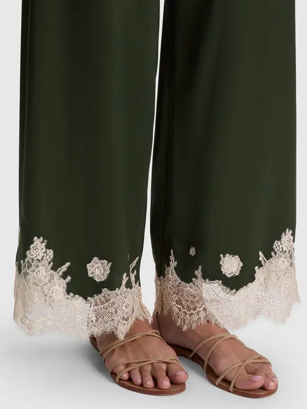 Alice + Olivia Athena Lace Gaucho Pant
