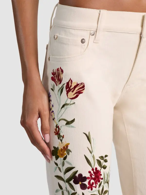 Alice + Olivia Emryn Embroidered Jean