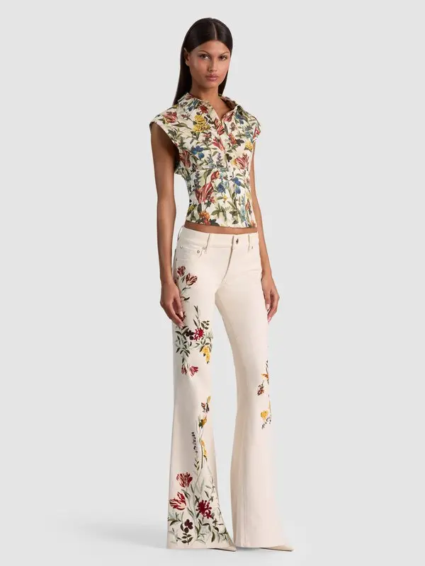 Alice + Olivia Emryn Embroidered Jean