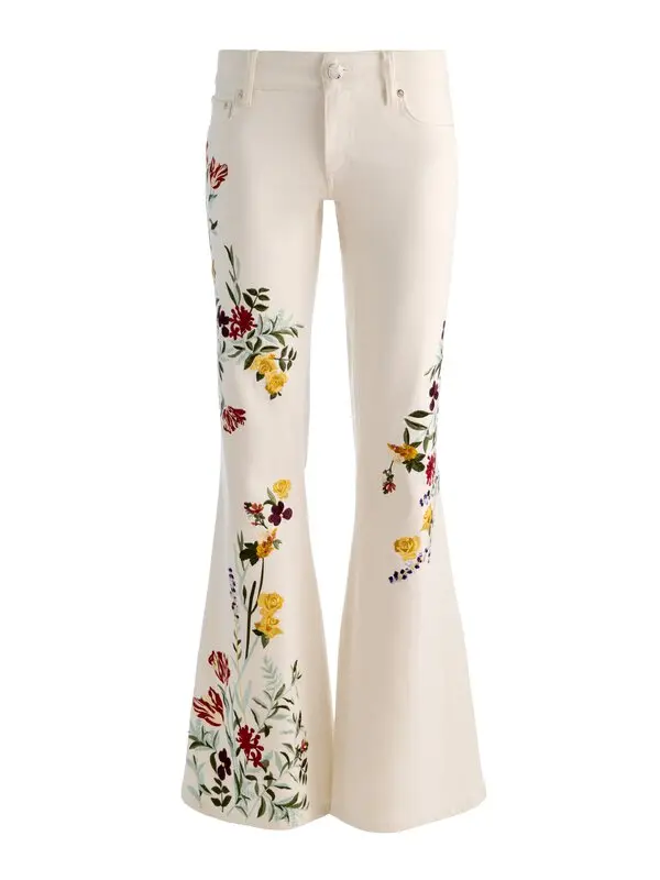 Alice + Olivia Emryn Embroidered Jean