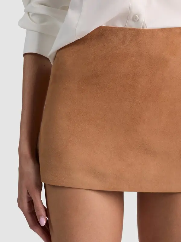Alice + Olivia Mace Suede Mini Skort