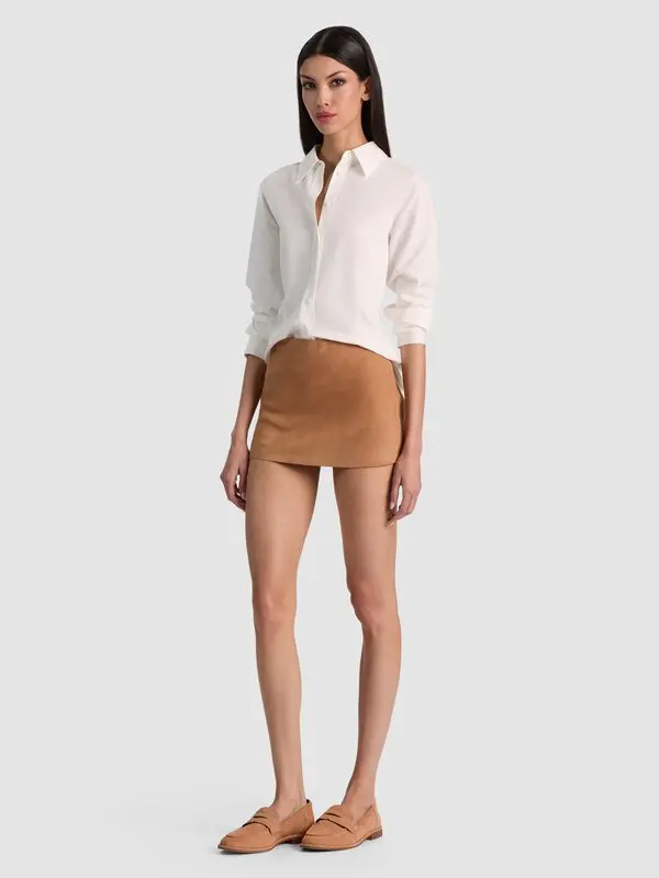 Alice + Olivia Mace Suede Mini Skort