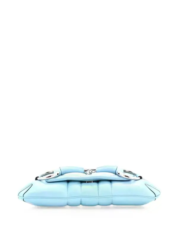 Gucci Horsebit Chain Shoulder Bag Vertical Quilted Leather - Blue
