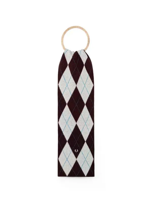 Fred Perry Patterned Scarf - Brown