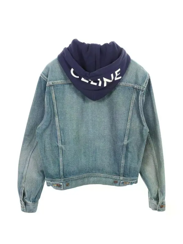 Celine Cotton Logo-print Hooded Denim Jacket