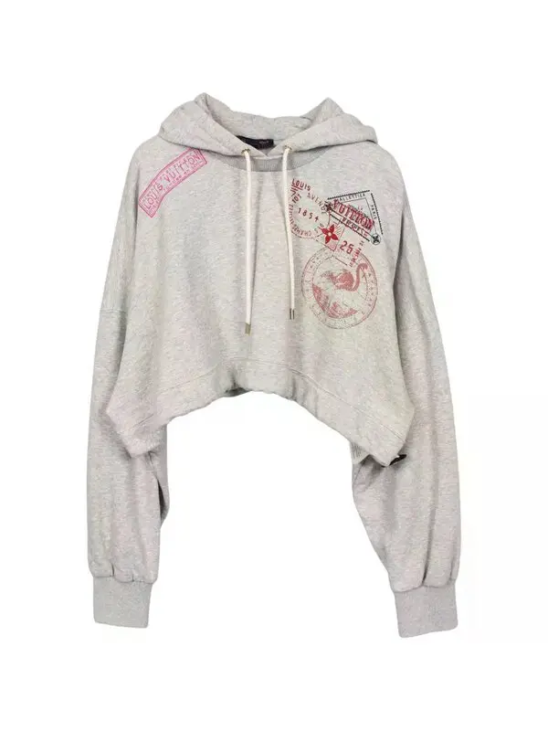 LOUIS VUITTON Travel Stamp Cropped Hoodie