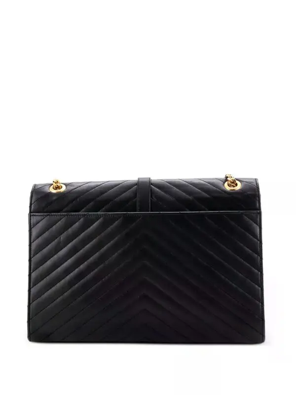 Saint Laurent Matelassé Chevron Leather Monogram Envelope Satchel
