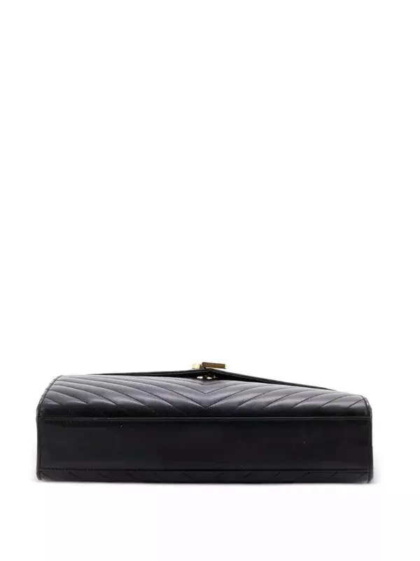 Saint Laurent Matelassé Chevron Leather Monogram Envelope Satchel