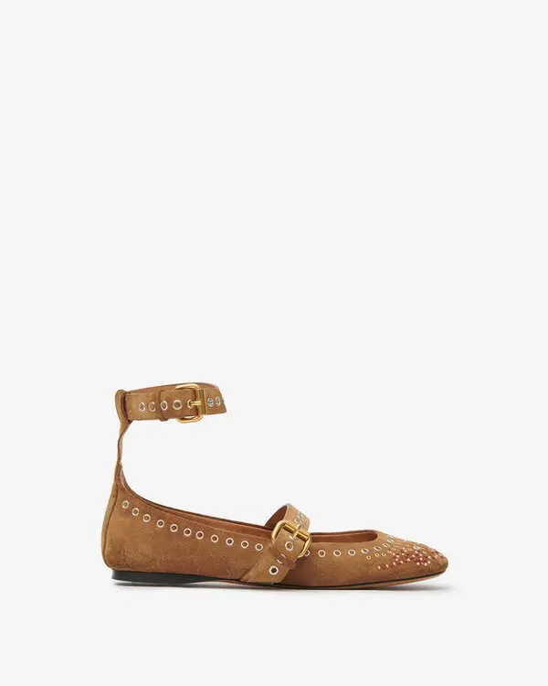 Isabel Marant Étoile Ylza Ballet Flats With Studs - Cognac