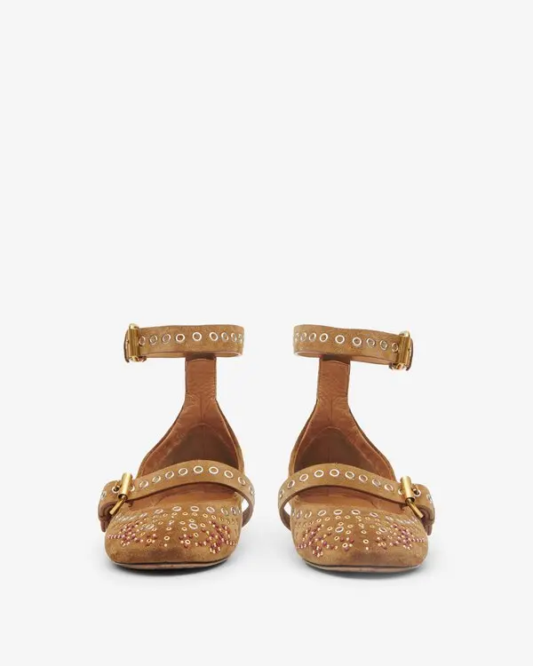 Isabel Marant Étoile Ylza Ballet Flats With Studs - Cognac