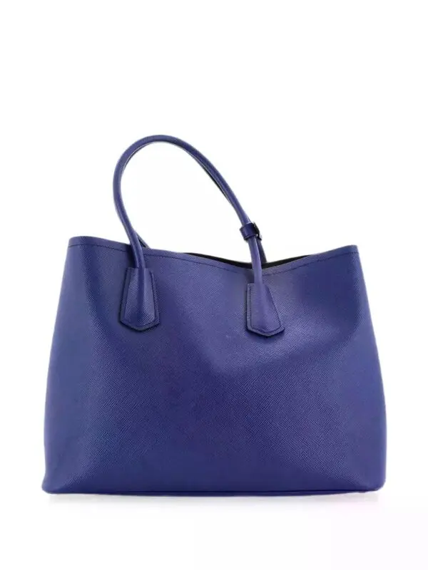 Prada Saffiano Leather Medium Tote Bag - Blue