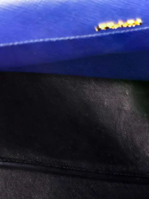 Prada Saffiano Leather Medium Tote Bag - Blue