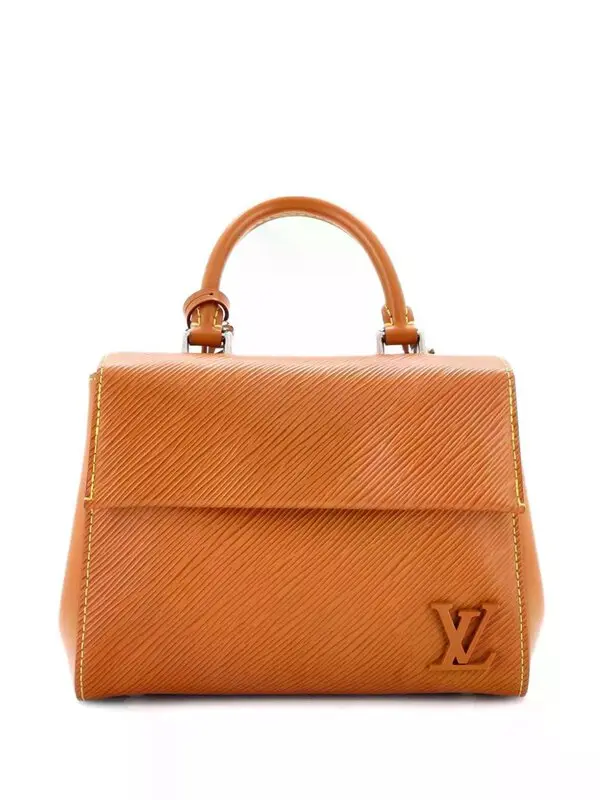LOUIS VUITTON Cluny Top Handle Bag Epi Leather Mini Satchel - Brown