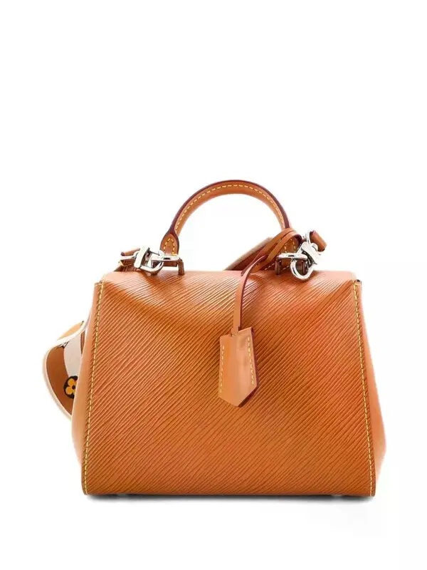 LOUIS VUITTON Cluny Top Handle Bag Epi Leather Mini Satchel - Brown