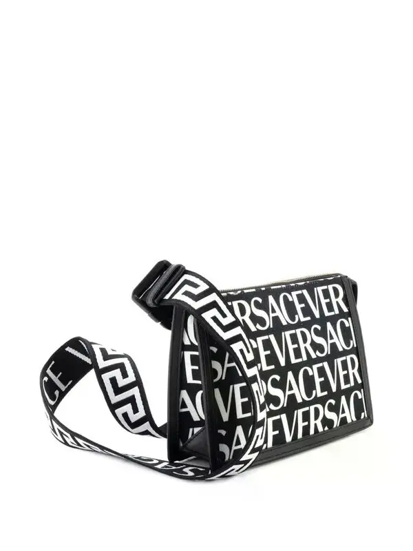 Versace All Over Logo Canvas Compact Belt Bag