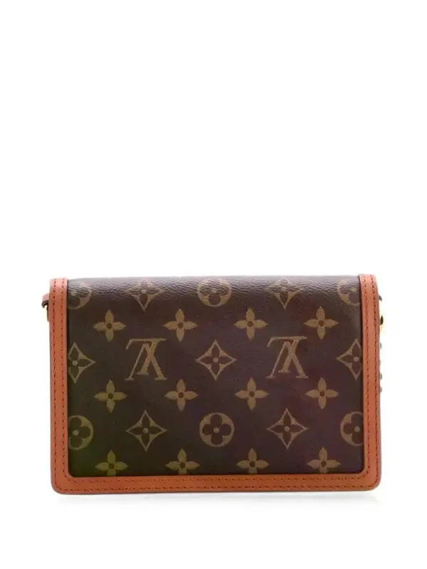 LOUIS VUITTON Dauphine Chain Wallet Reverse Monogram Canvas Clutch Bag - Brown