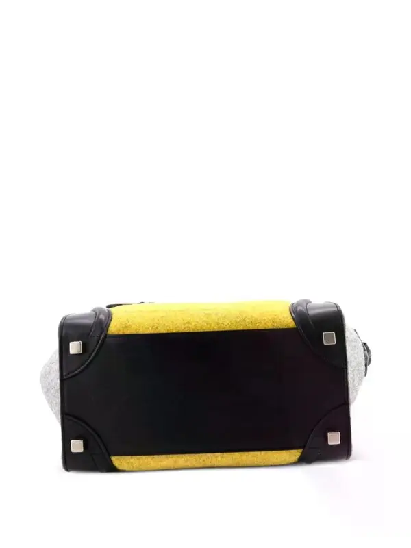 Celine Tricolor Luggage Bag Felt Micro Tote Bag - Black