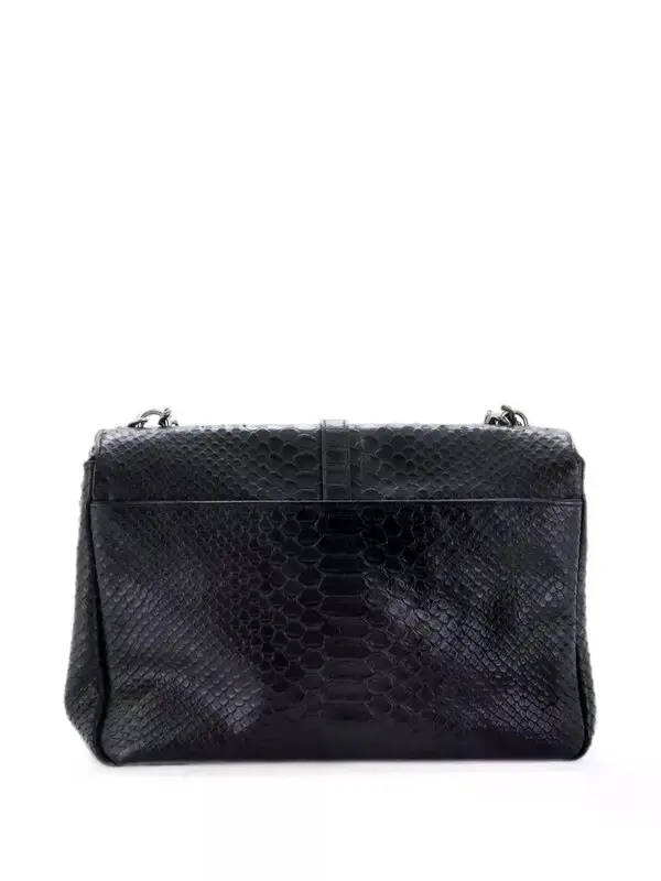 Saint Laurent Classic Monogram College Satchel Python Embossed Leather