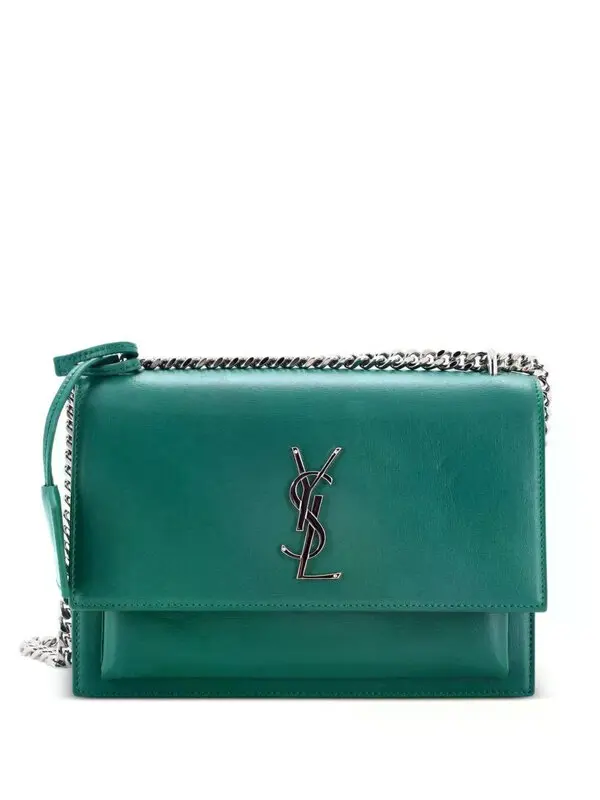 Saint Laurent Medium Sunset Leather Crossbody Bag - Green